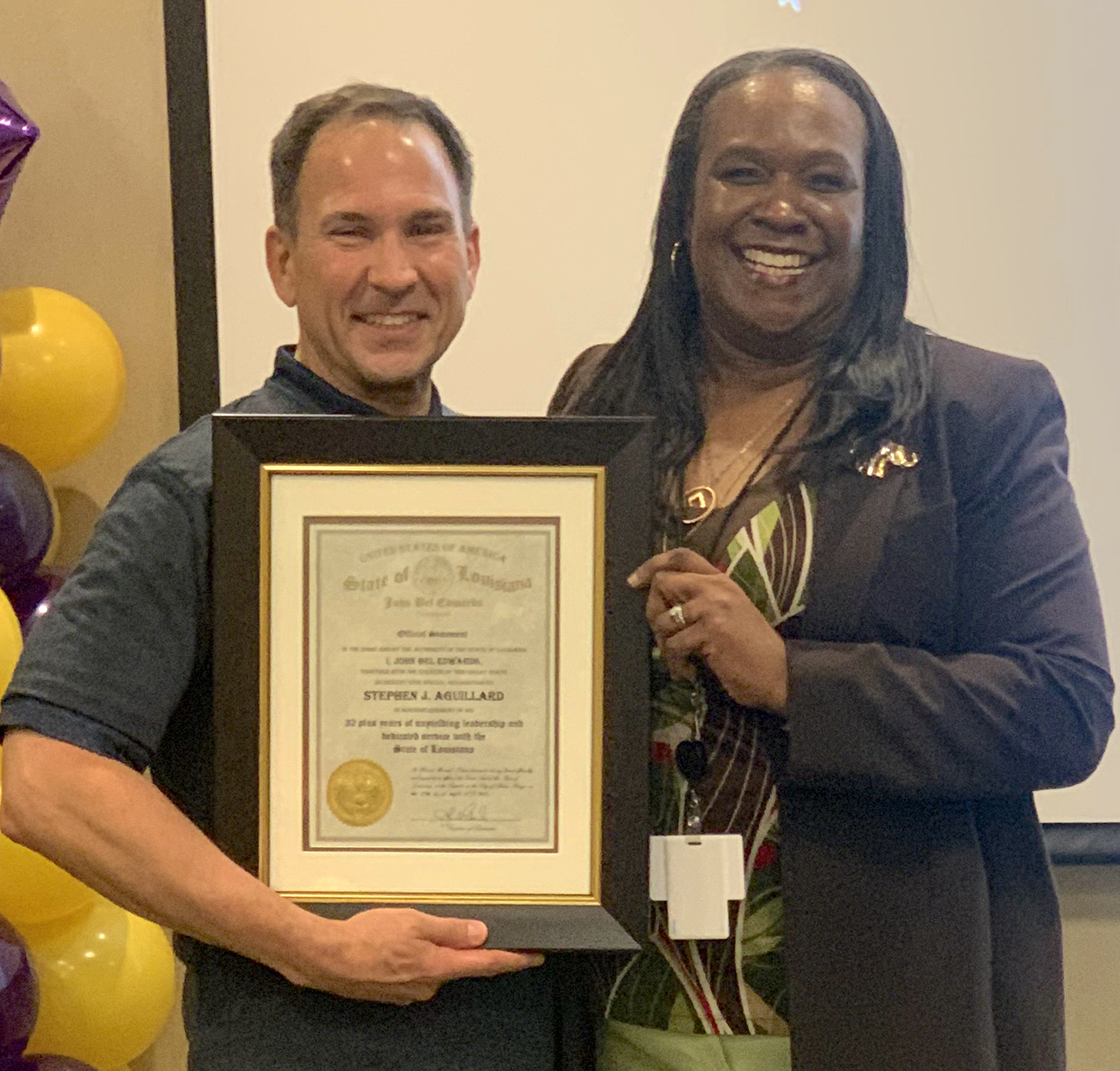 Aguillard Honored For 33 Years Of State Service | Capital Area Human ...